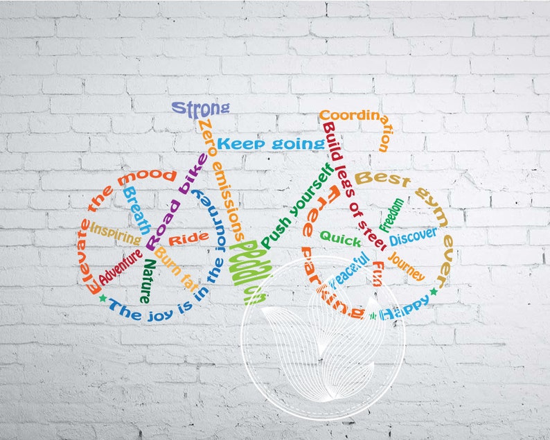 Bicycle Svg Cut File Road Bike Lettering Design | Etsy