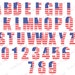 American Flag Alphabet Clipart Stars and Stripes Letters - Etsy