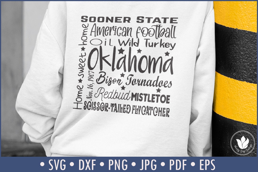 State of Oklahoma Cut File Square Typography - Etsy