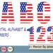 American Flag Alphabet Clipart Stars and Stripes Letters - Etsy