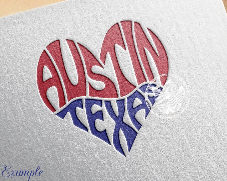 Austin Texas Word Art Austin Texas Svg Dxf Eps Png Jpg | Etsy