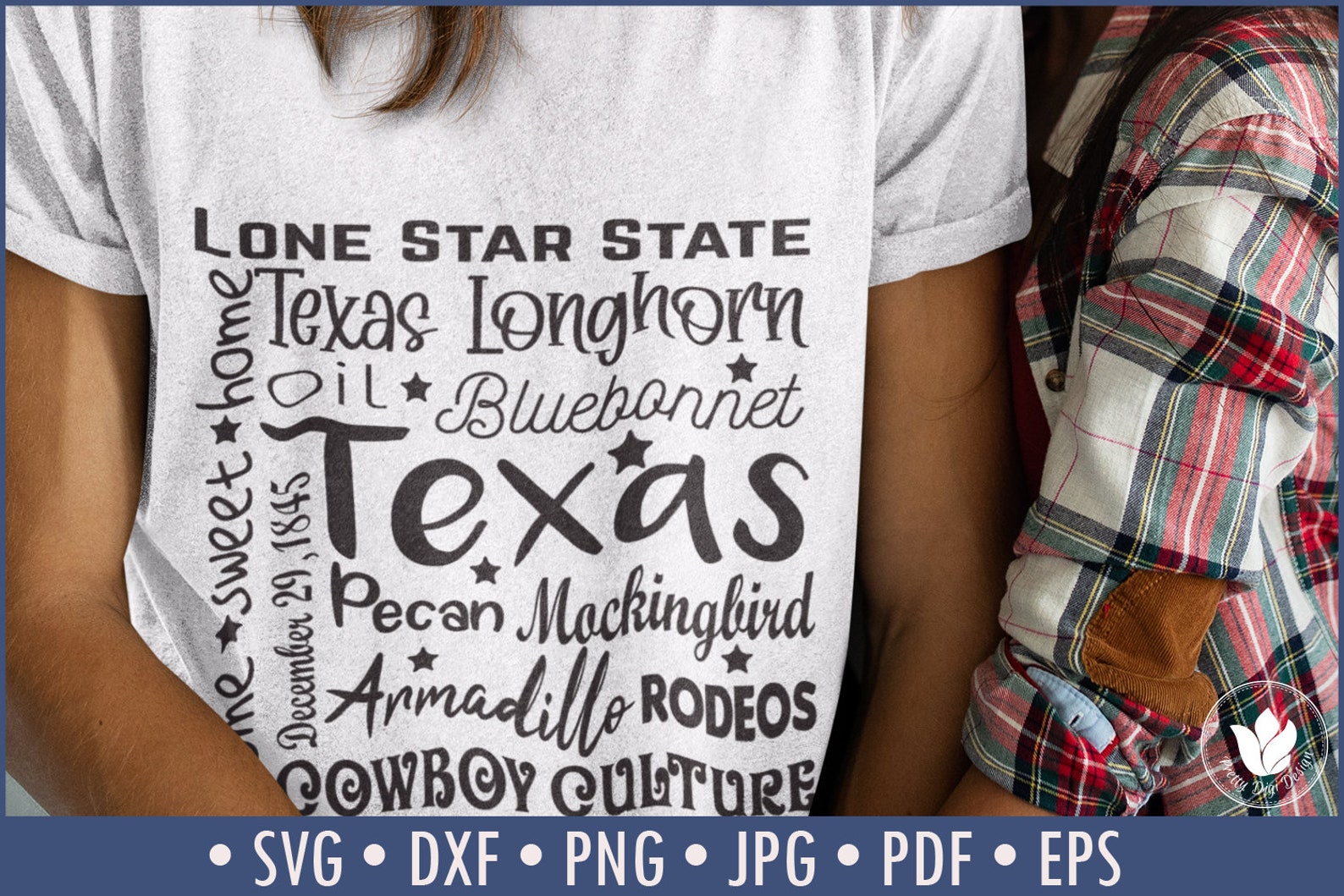 State of Texas Cut File Square Typography - Etsy