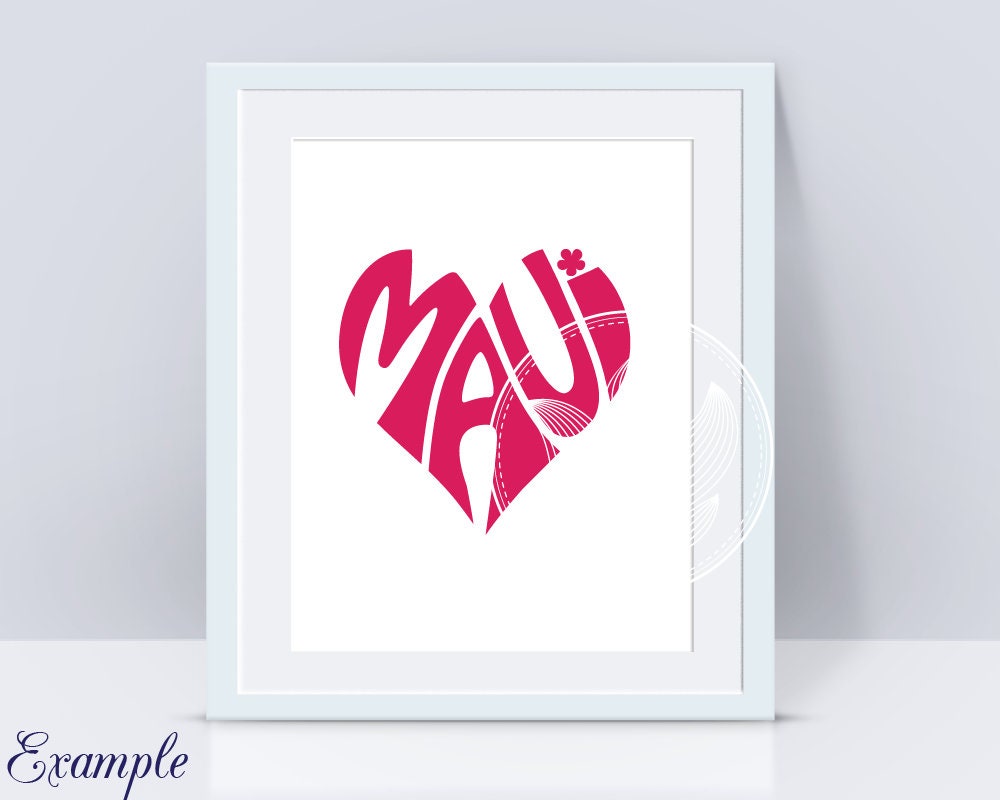 Maui Word Art Maui Svg Dxf Eps Png Jpg Maui Logo Design | Etsy