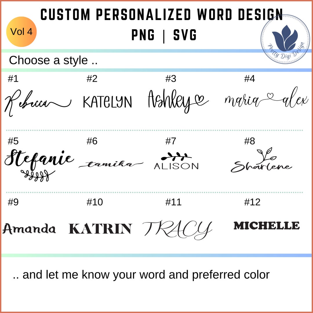 Custom Personalized Name Word SVG PNG - Etsy UK