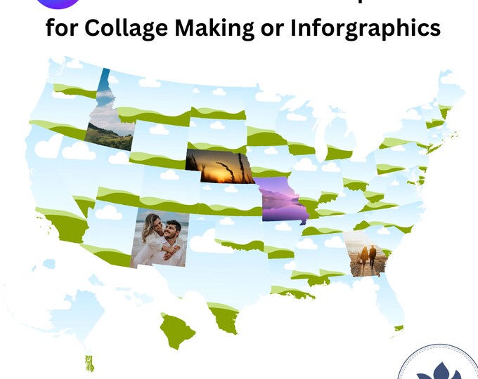Editable USA Map With States - Canva Frame - Etsy