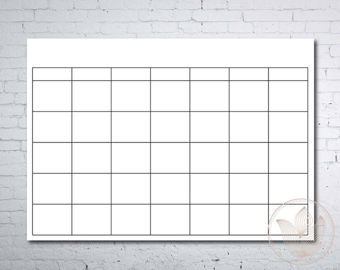 Blank Calendar Printable Page, Ready to Print Calendar, Printable ...