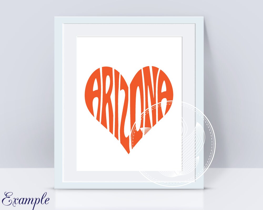 Arizona Word Art Arizona Svg Dxf Eps Png Jpg Arizona Logo - Etsy