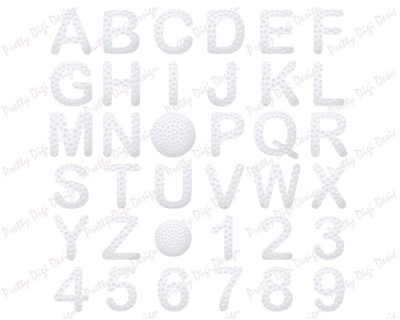Golf Letters and Numbers Golf Clip Art Golf Embellishment - Etsy