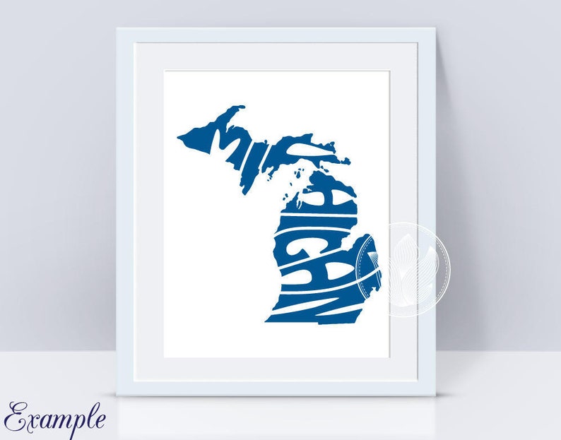 Michigan Word Art Michigan Svg Dxf Eps Png Jpg Michigan Logo | Etsy