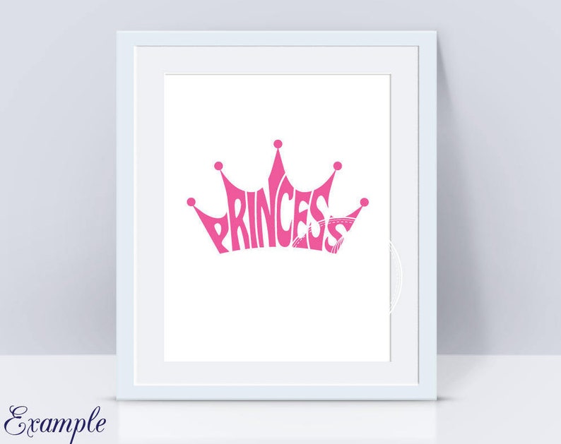 Princess Word Art in crown shape Princess jpg png eps svg | Etsy