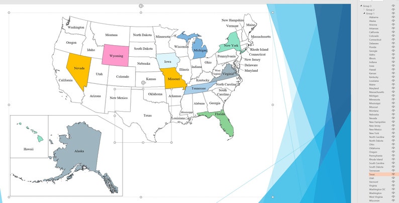 United States Editable Map Powerpoint Template - Etsy