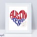 Austin Texas Word Art Austin Texas Svg Dxf Eps Png Jpg - Etsy