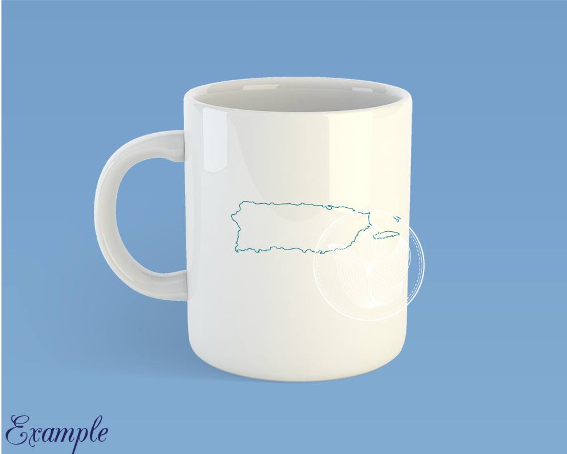 Puerto Rico Svg Cut File Outline Map Stencil Map - Etsy