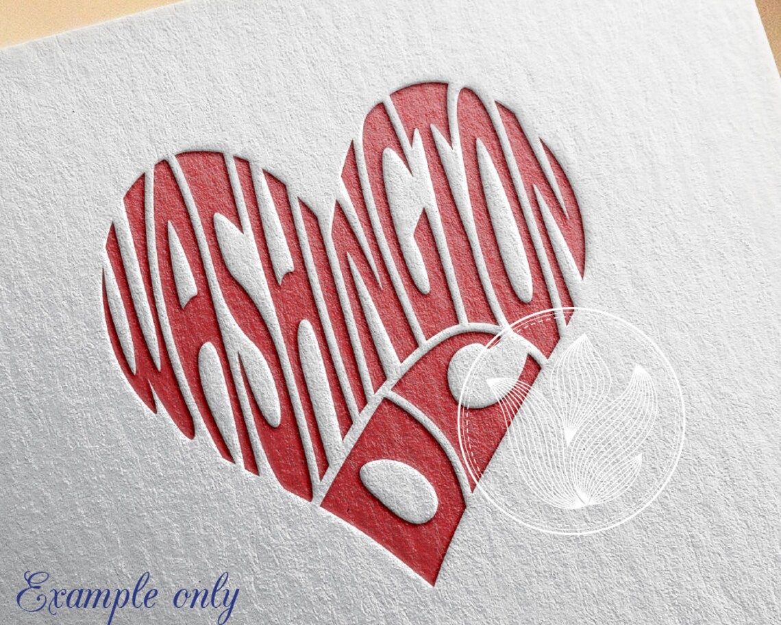 Washington DC Word Art Washington DC Svg Dxf Eps Png Jpg - Etsy