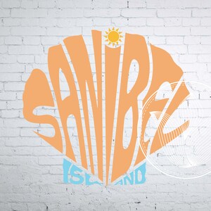 Sanibel Island in Seashell Shape Jpg Png Eps Svg Dxf - Etsy