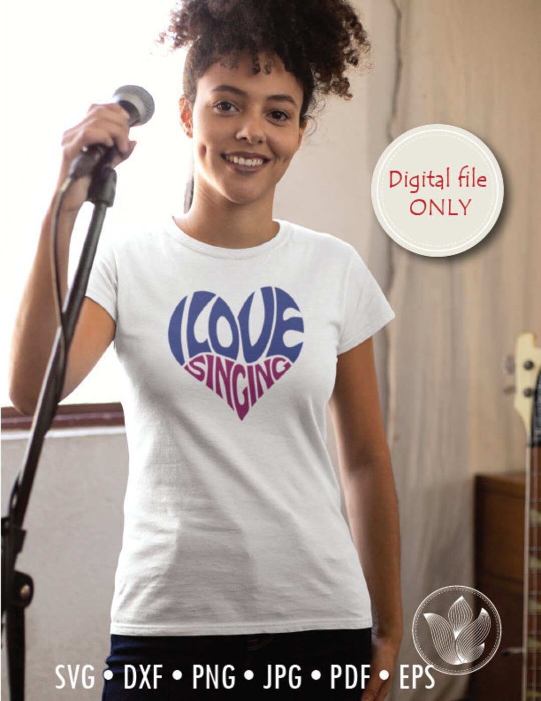 Digital I Love Singing Word Art, I Love Singing Jpg, Png, Eps, Svg, Dxf ...