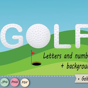 Golf Letters and Numbers Golf Clip Art Golf Embellishment - Etsy