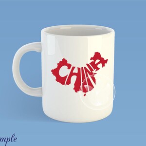 China Word Art in Map Shape Svg Dxf Eps Png Jpg Cut File - Etsy Canada