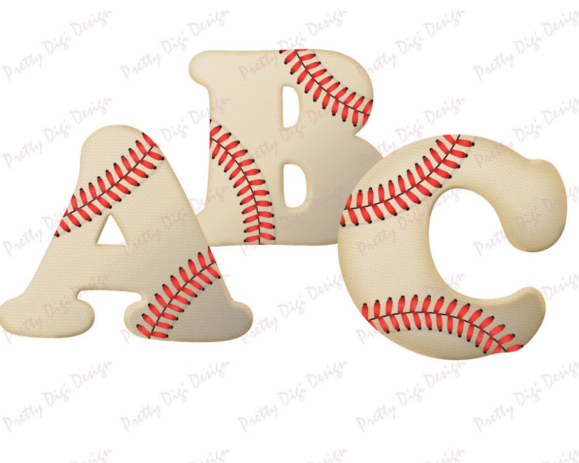 Baseball Letters Clip Art Baseball Numbers PNG Baseball | Etsy
