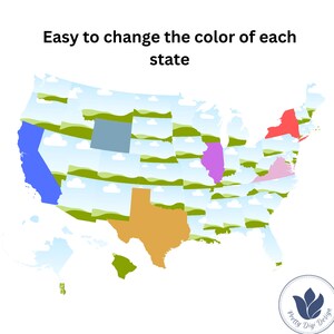 Editable USA Map With States Canva Frame - Etsy