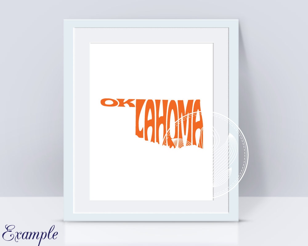 Oklahoma Word Art Svg Dxf Eps Png Jpg T-shirt Typography | Etsy