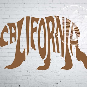 California Word Art Design in Bear Shape Svg Dxf Eps Png Jpg, Words ...