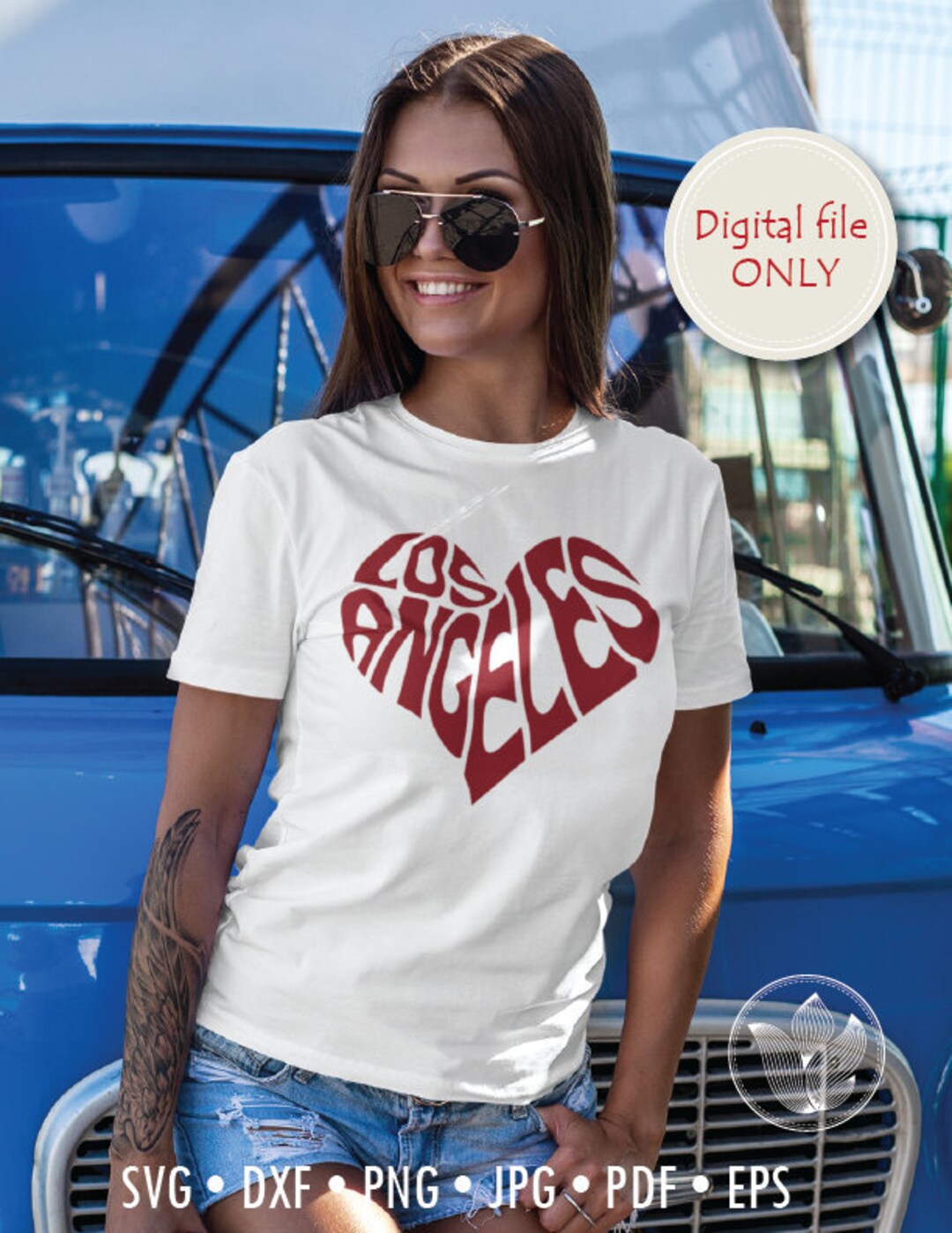 Los Angeles Word Art Svg Dxf Eps Png Jpg T-shirt Typography - Etsy ...