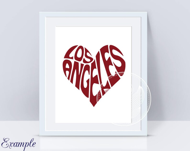 Los Angeles Word Art Svg Dxf Eps Png Jpg T-shirt Typography - Etsy Canada