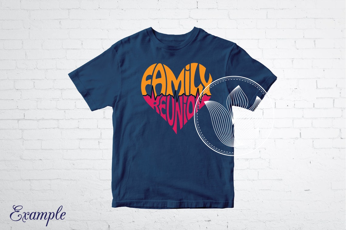 Family reunion word art in heart shape Svg Dxf Eps Png Jpg | Etsy