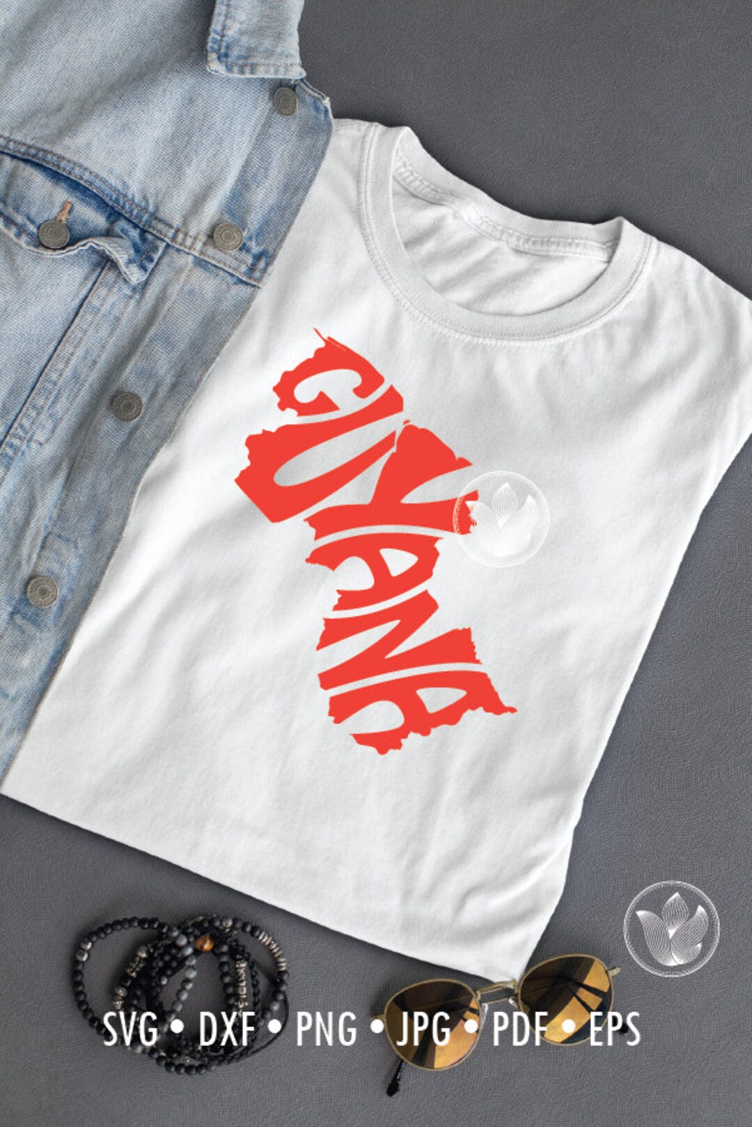 Guyana Word Art Svg Dxf Eps Png Jpg, T-shirt Typography Overlay Map ...