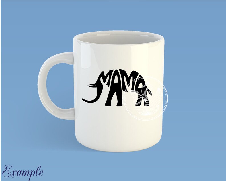 Mama Elephant Word Art Mama Elephant Eps Png Svg Dxf | Etsy