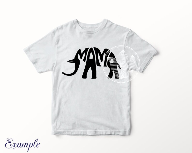 Mama Elephant Word Art Mama Elephant Eps Png Svg Dxf | Etsy