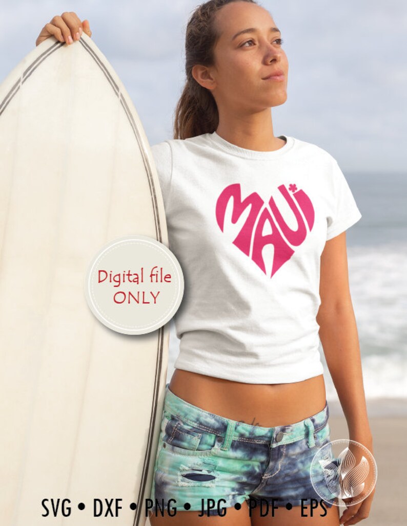 Maui Word Art Maui Svg Dxf Eps Png Jpg Maui Logo Design | Etsy