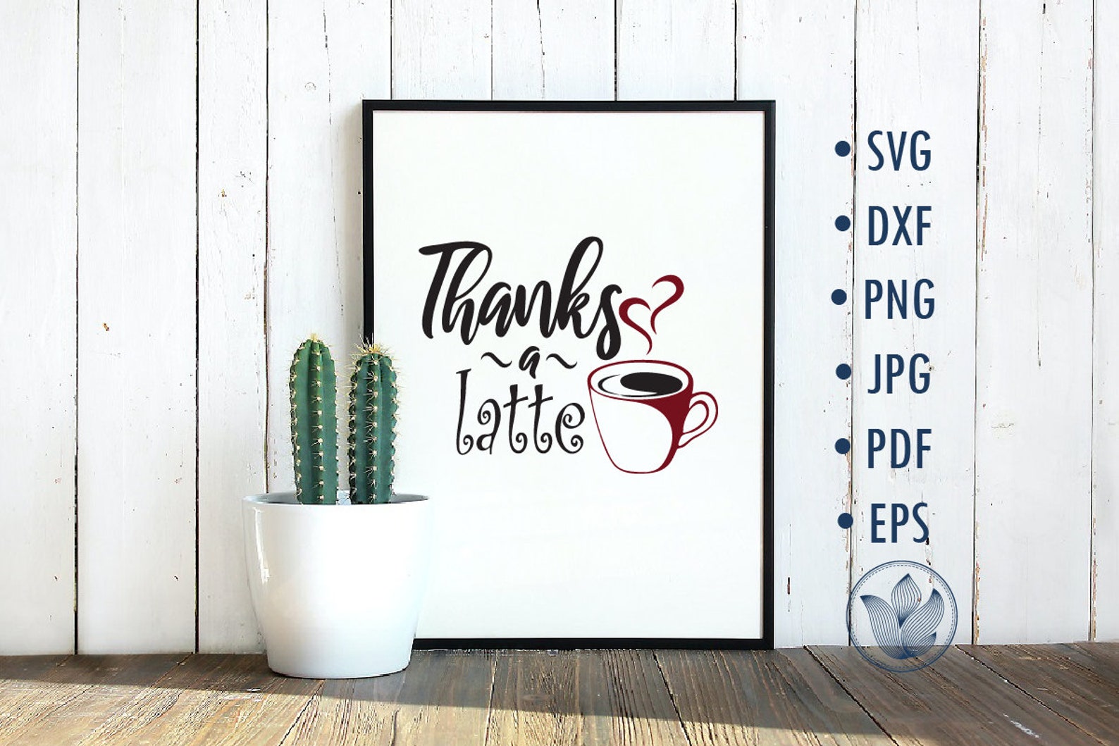 Thanks a Latte Gift Tags JPG Vector Eps Pdf Thank You Tag - Etsy
