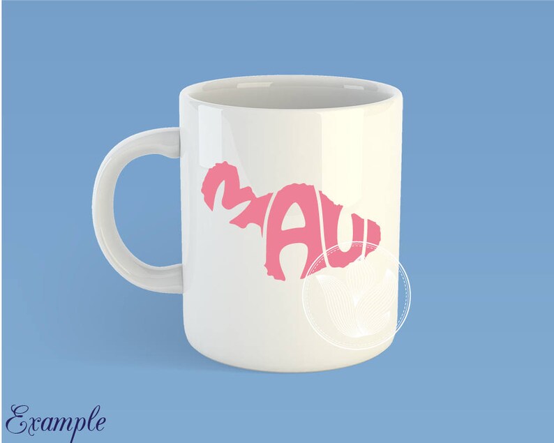 Maui Word Art Svg Dxf Eps Png Jpg T-shirt Typography Overlay | Etsy