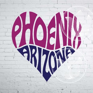 Phoenix Arizona Word Art Phoenix Arizona Svg Dxf Eps Png Jpg - Etsy