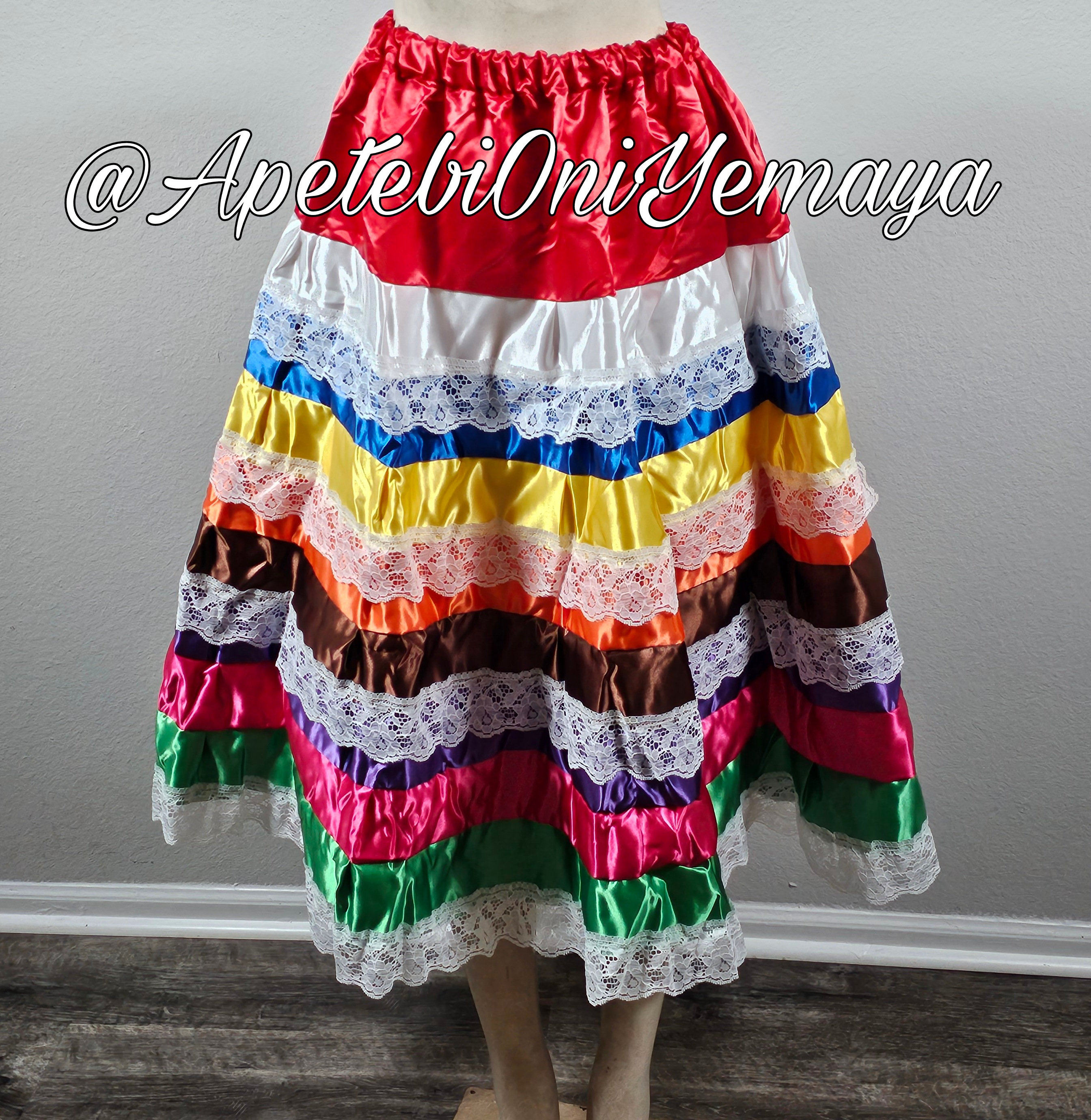 Skirt Says De Oya Yanza Yansa De 9 Colores Lukumi for Religious Ceremony Santeria Santeria Misa ...