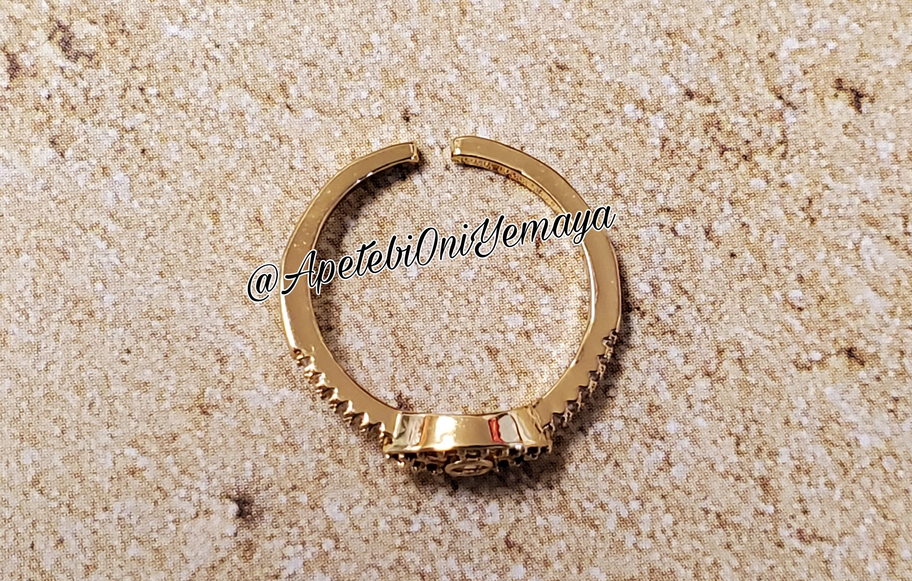 Chapado en oro Colorido Multicolor Piedra Mal de Ojo Anillo - Etsy España