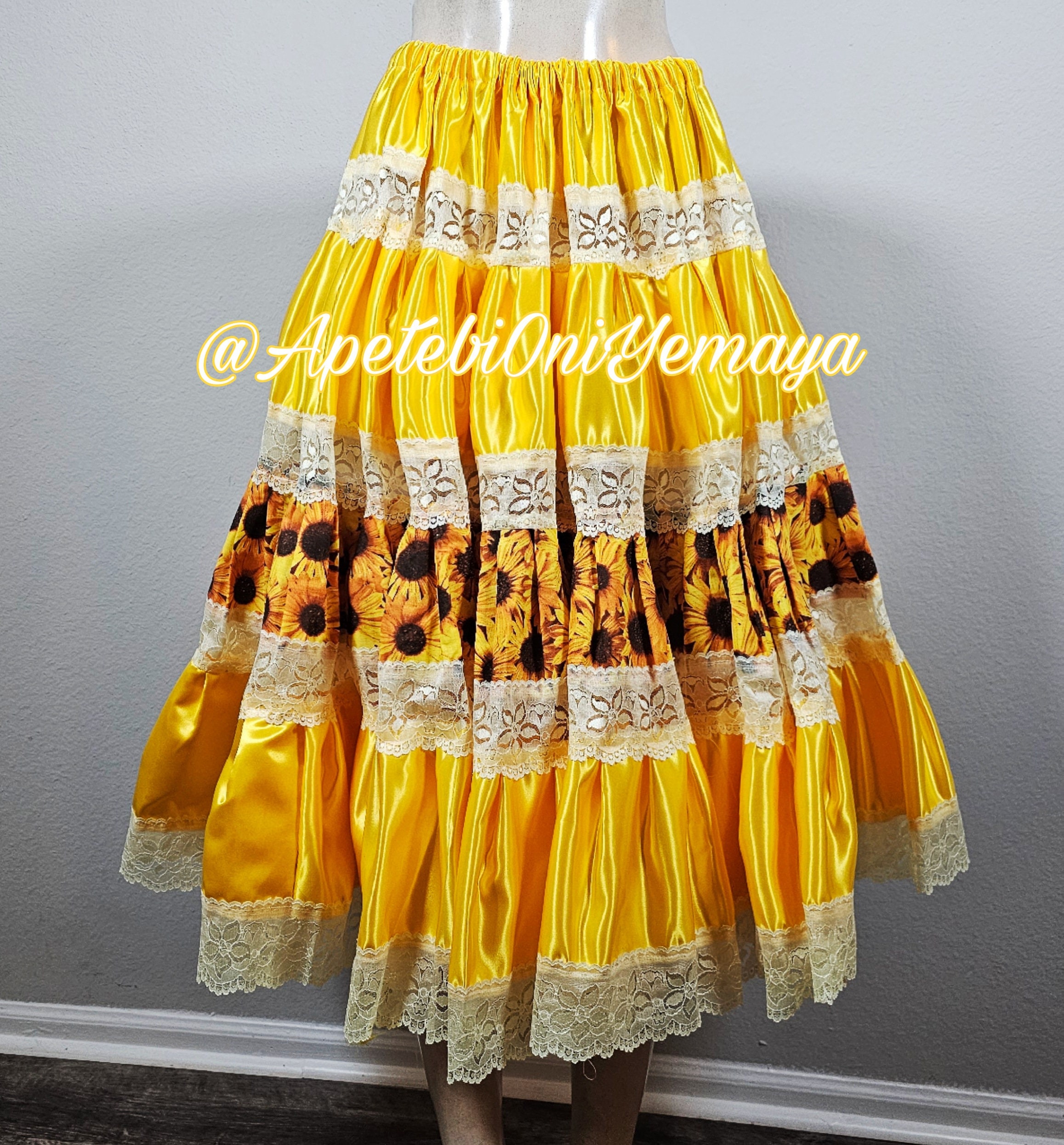 Ochun Sunflower Yalorde Osun Ozun Yeyo Skirt Saya Para Ceremonia ...