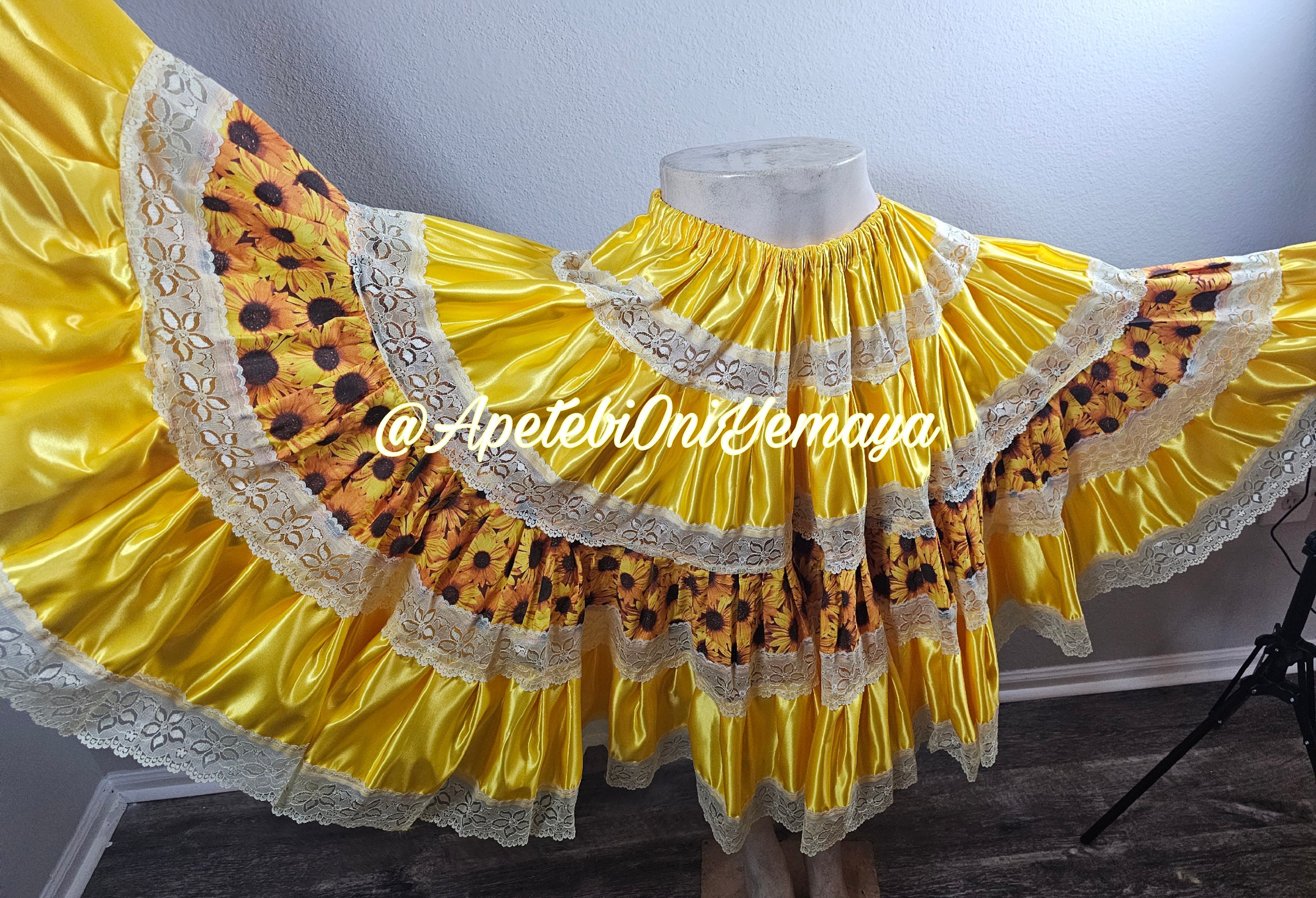 Ochun Sunflower Yalorde Osun Ozun Yeyo Skirt Saya Para Ceremonia ...