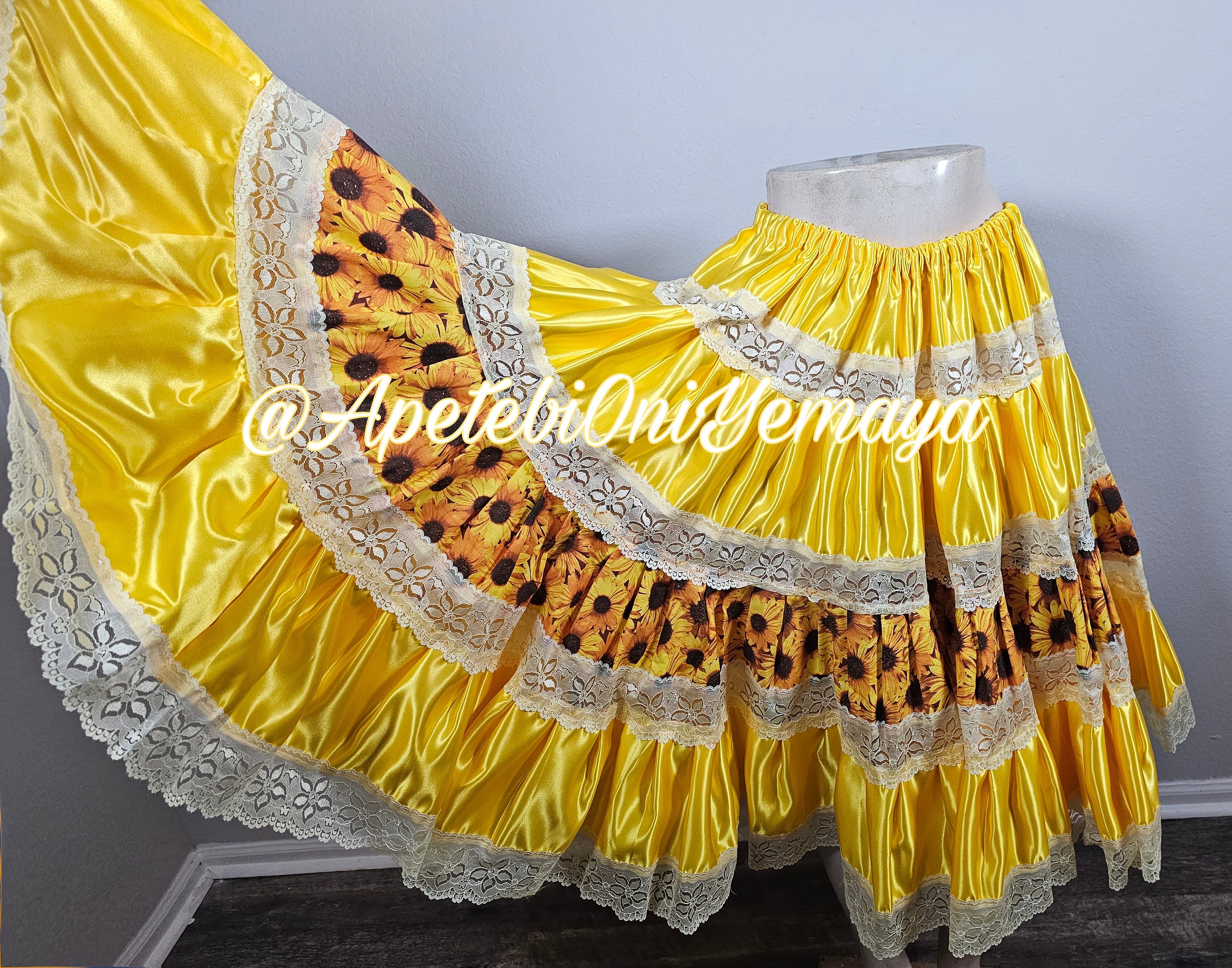 Ochun Sunflower Yalorde Osun Ozun Yeyo Skirt Saya Para Ceremonia ...