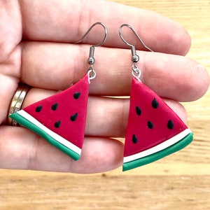 Watermelon Earrings Polymer Clay Earrings Watermelon - Etsy UK