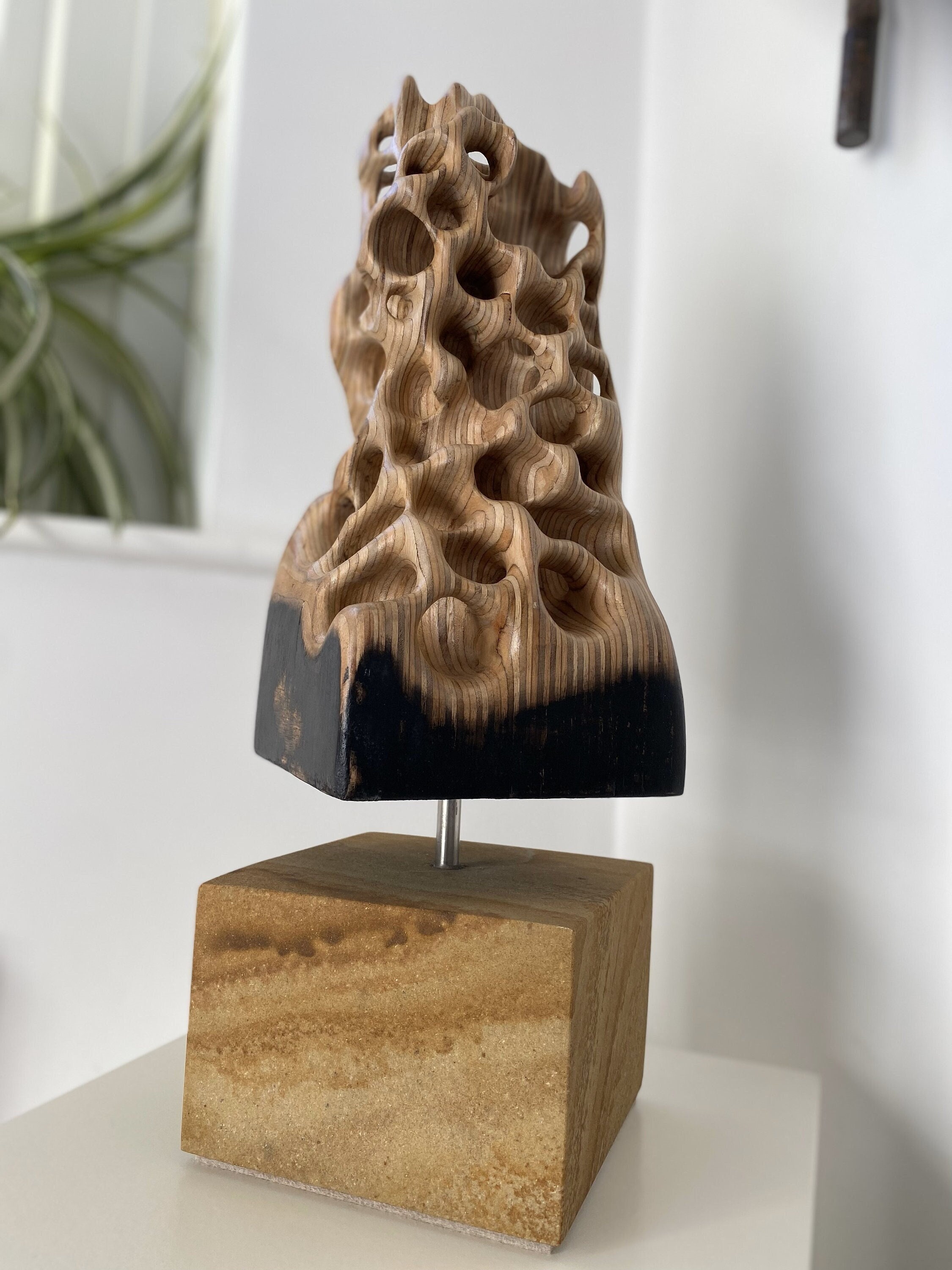 Erosion II - Unique Hand Carved Sculpture in Laminated Ply, Signed by ...