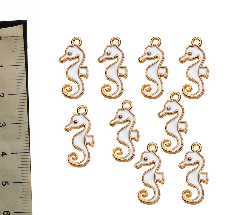 Seahorse Charms Enamel Finish Small Size 2x1 - Etsy