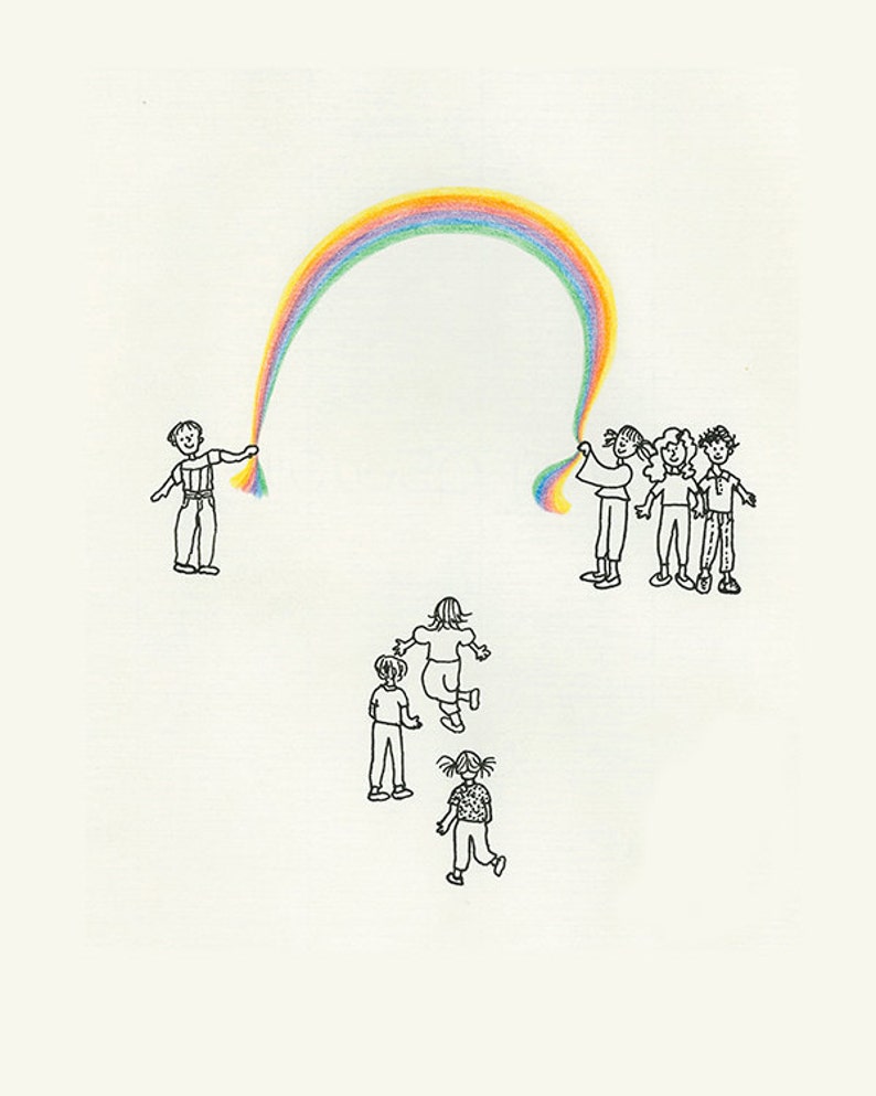 Rainbow Jump Rope Art Print - Etsy