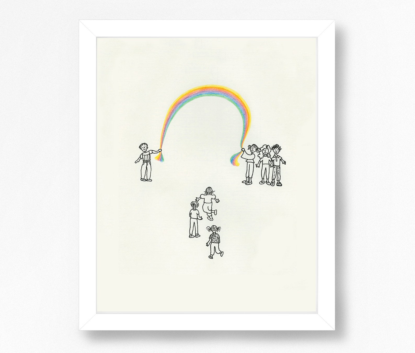 Rainbow Jump Rope Art Print - Etsy