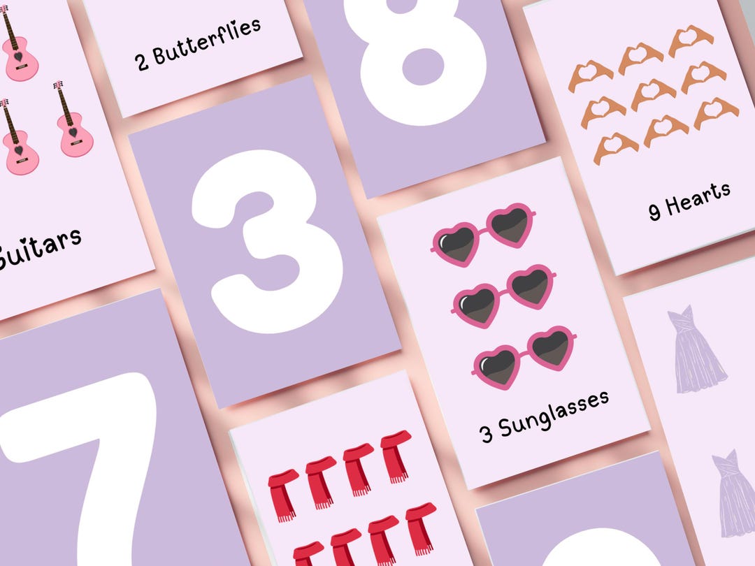 Taylor Swift Counting Cards Number Flashcards for Kids Baby and Toddler ...