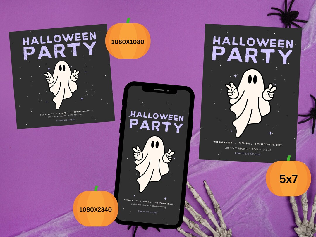 Editable Halloween Party Invite Template - Etsy