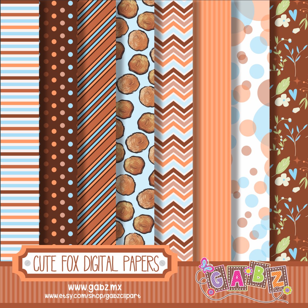 Cute Fox, Digital Paper, Clip Art, Boy, Birthday, Baby Shower, Fox ...
