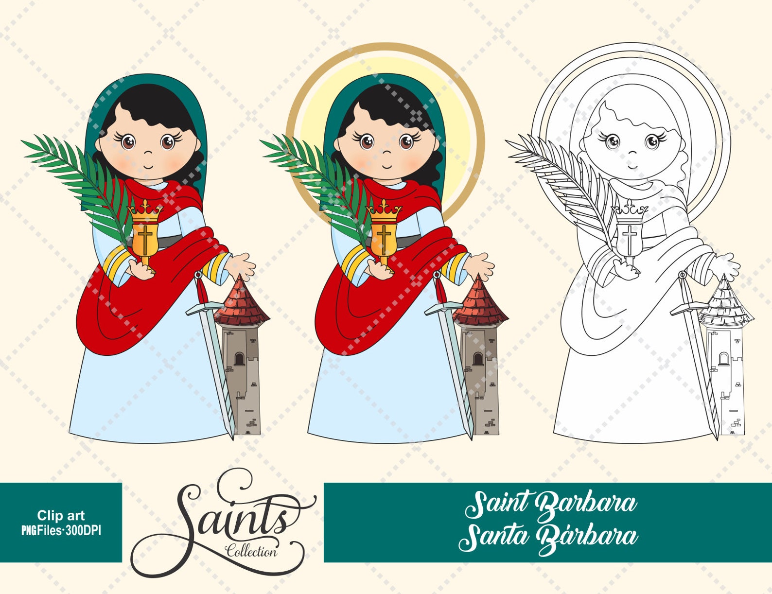 Saint Barbara Santa Bárbara De Nicomedia Catholic Saint - Etsy